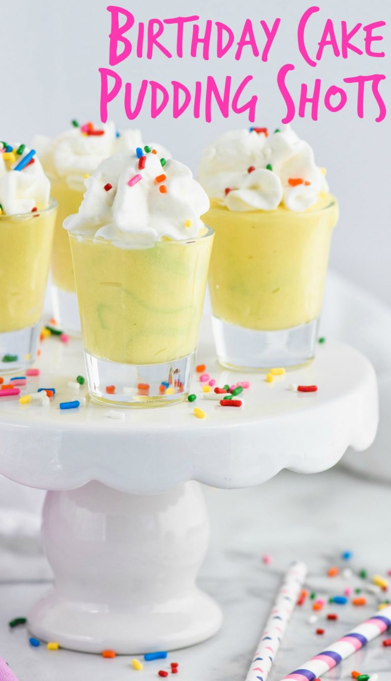 Birthday Cake Pudding Shots - Shake Drink Repeat