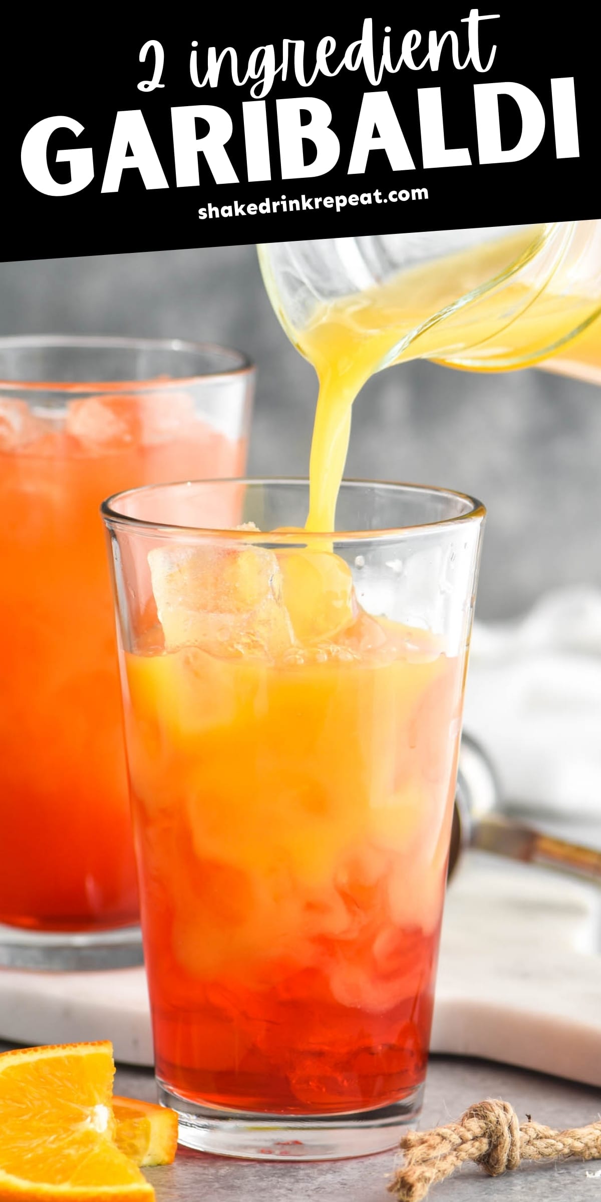 Garibaldi Cocktail (Campari Orange) - Shake Drink Repeat