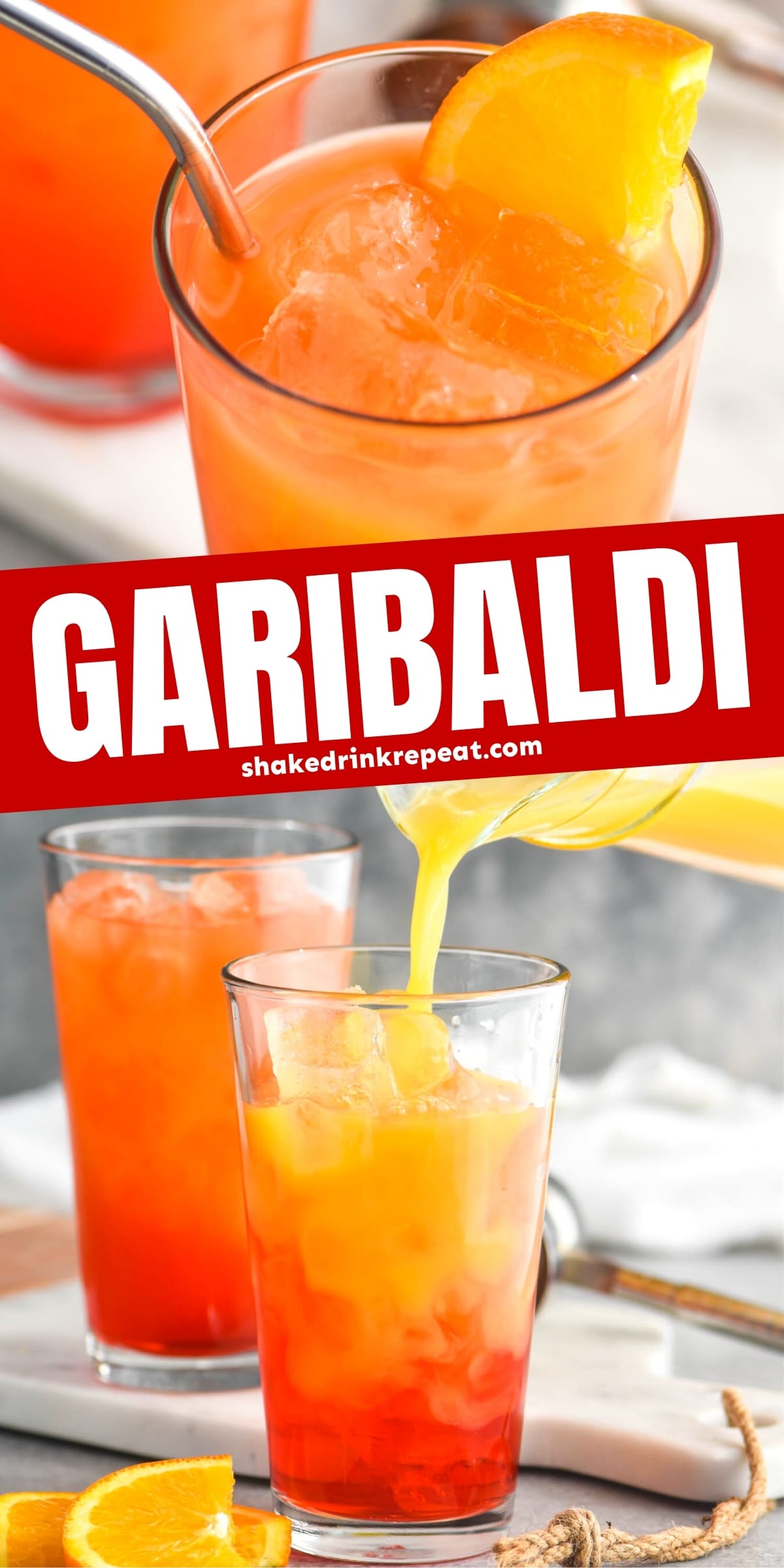 Garibaldi Cocktail (Campari Orange) - Shake Drink Repeat