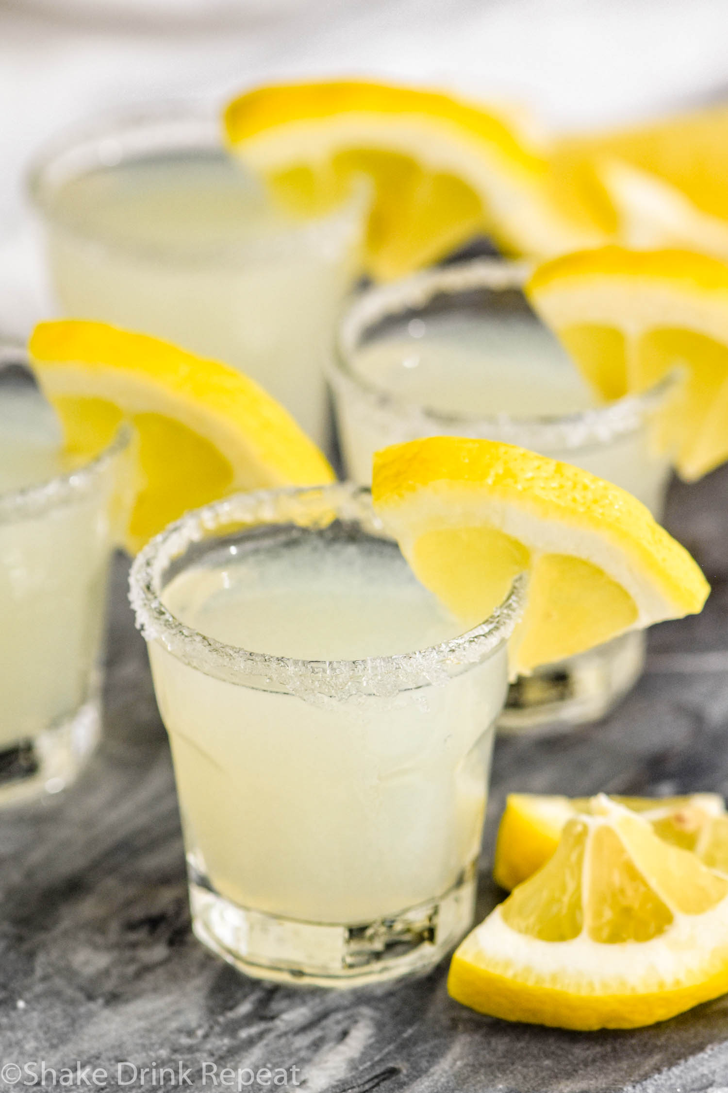 Lemon Drop Shot Shake Drink Repeat