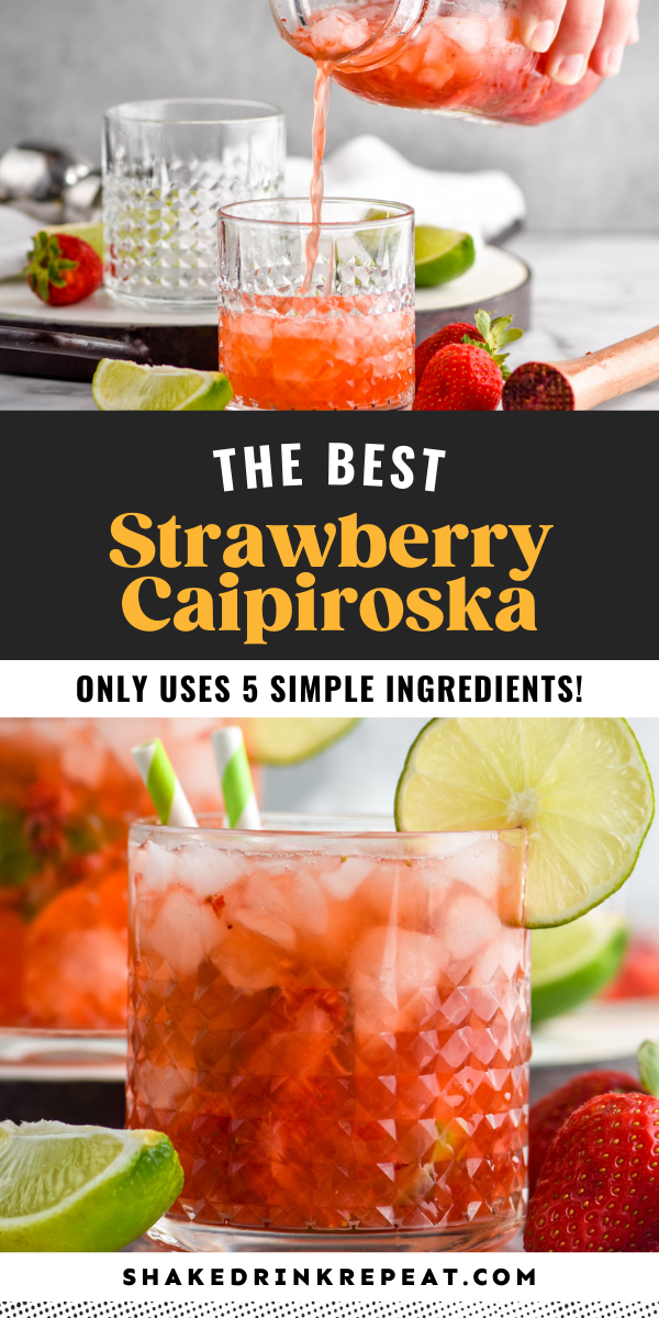 Strawberry Caipiroska - Shake Drink Repeat