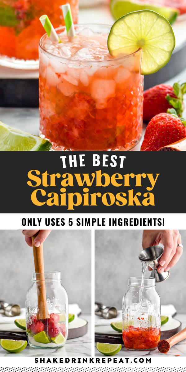 Strawberry Caipiroska - Shake Drink Repeat