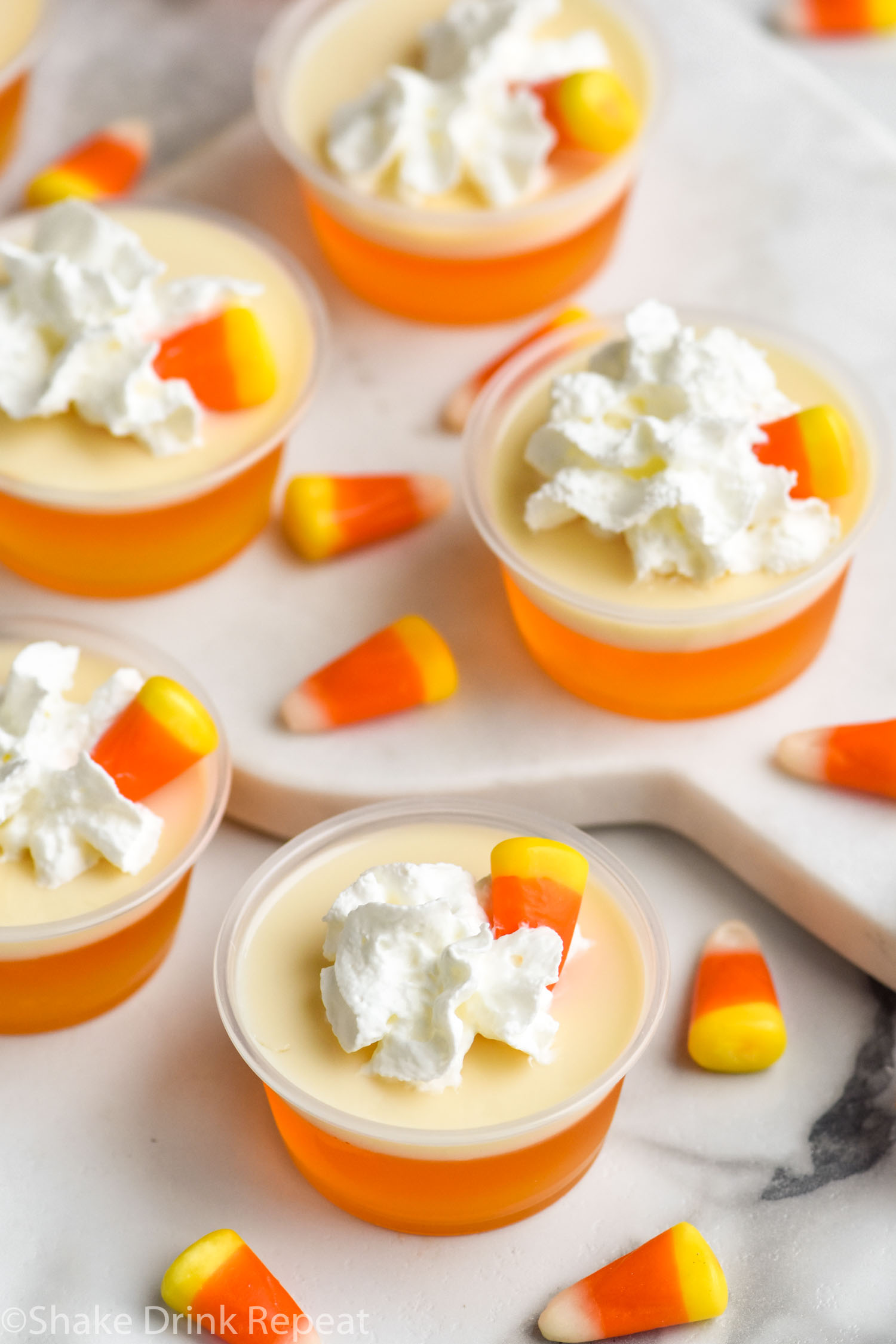 Candy Corn Jello Shots - Shake Drink Repeat