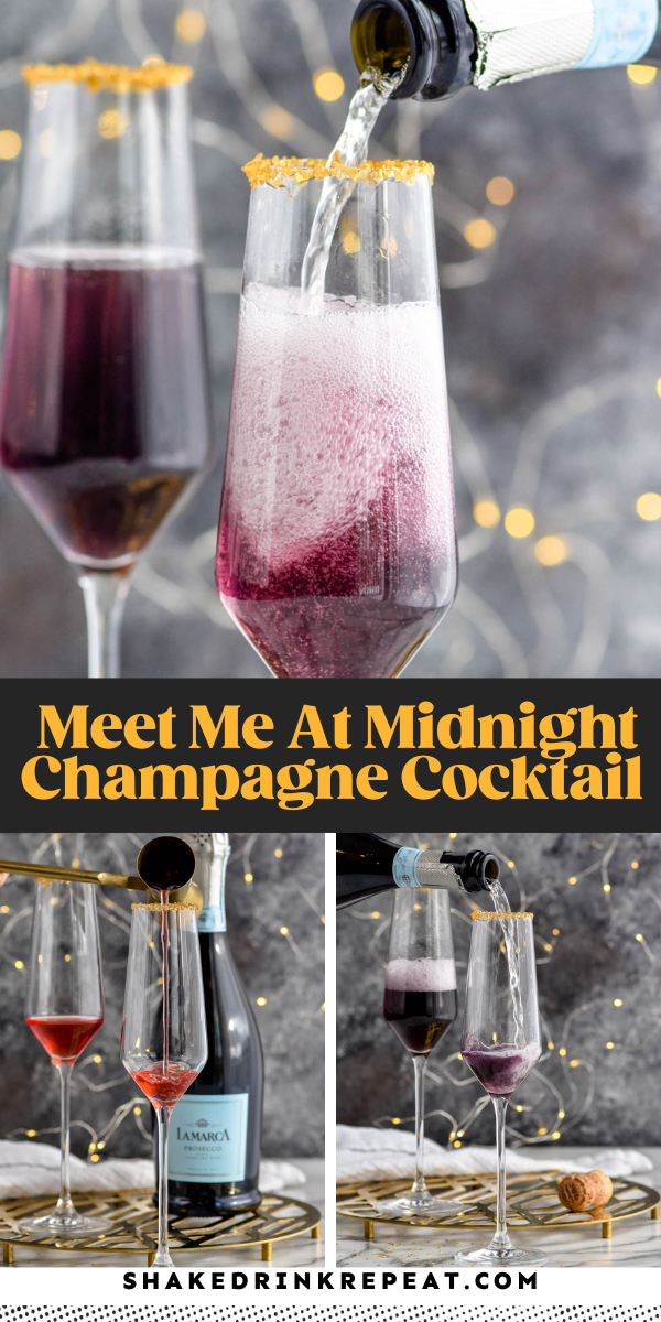 Meet Me at Midnight Champagne Cocktail - Shake Drink Repeat