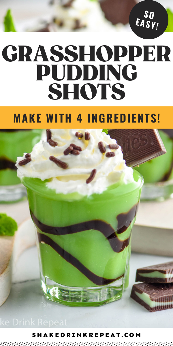 Grasshopper Pudding Shots - Shake Drink Repeat