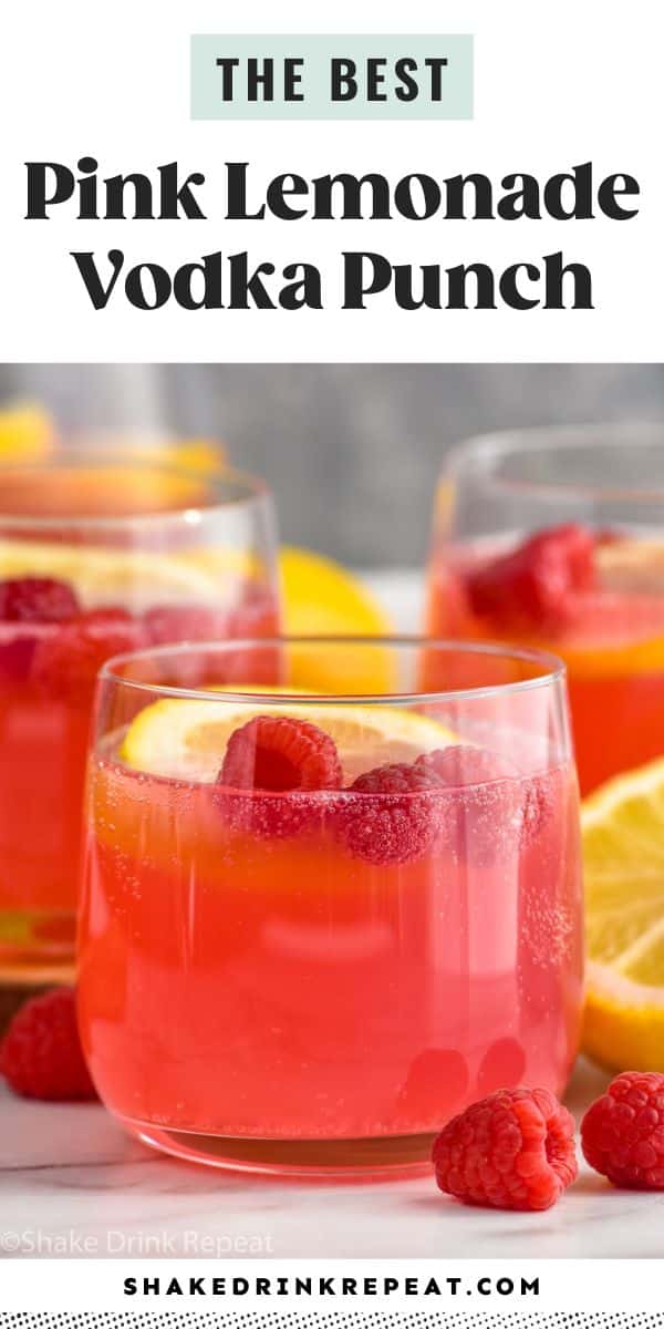 Pink Lemonade Vodka Punch - Shake Drink Repeat