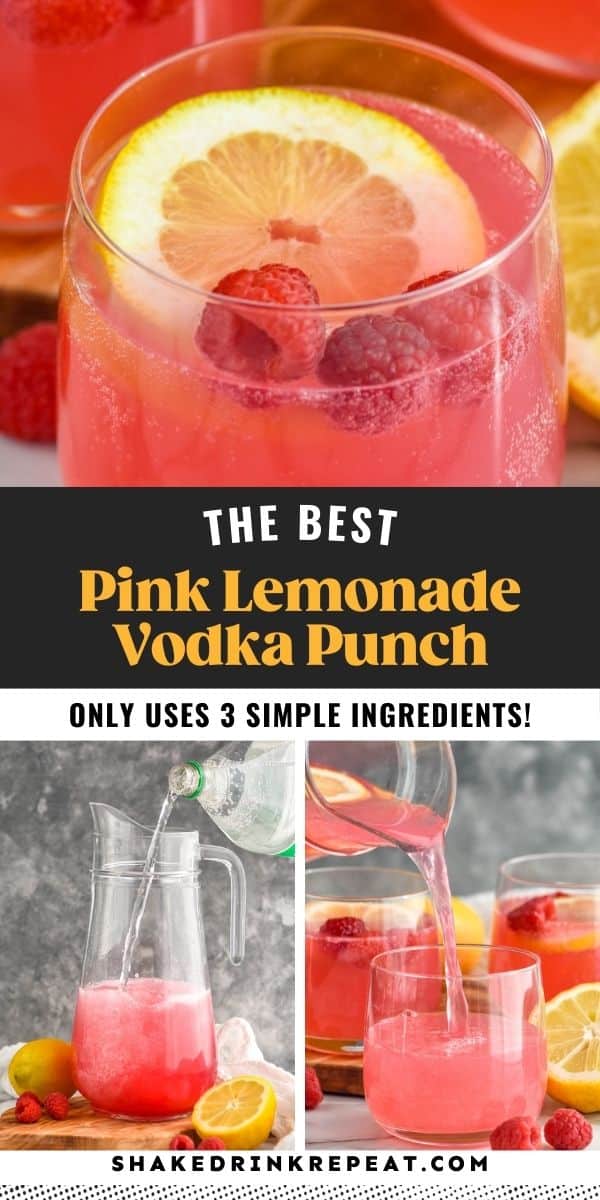 Pink Lemonade Vodka Punch - Shake Drink Repeat