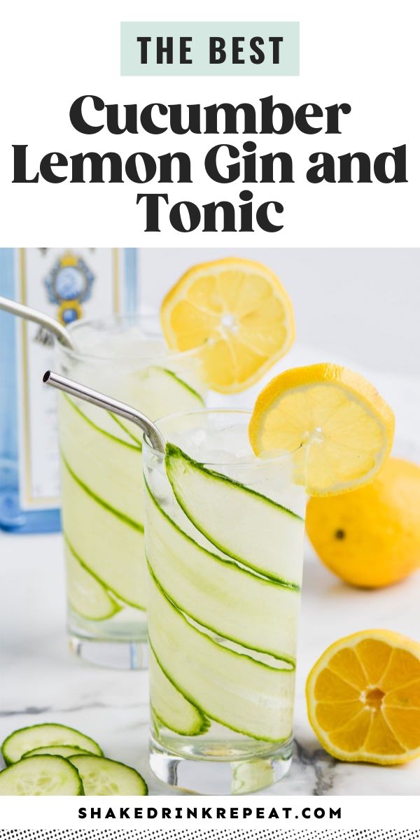 Cucumber Lemon Gin and Tonic - Shake Drink Repeat